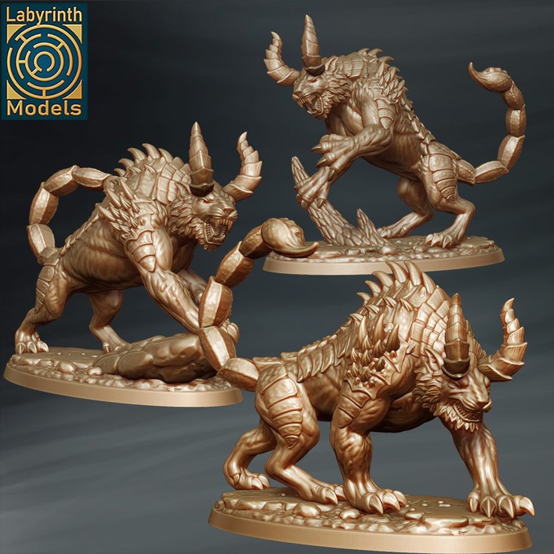 Olympians Manticores Individual/set of 3 Miniatures D&D Fantasy RPG ...