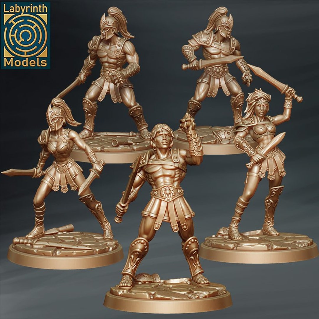 Velites Gladiators Unit - Individual/set of 5 Miniatures - D&D Fantasy ...