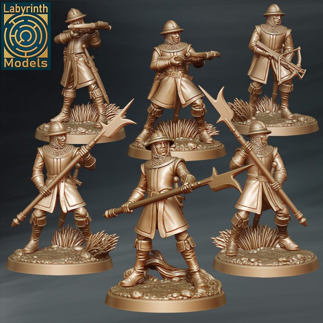 Sheriff Guard Unit - Individual/set of 6 Miniatures - D&D Fantasy RPG ...
