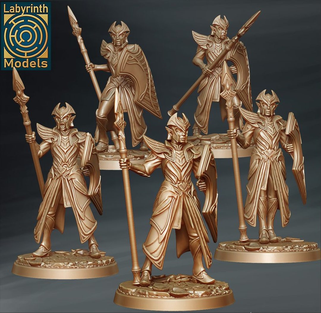 Radiant High Elves Legionaries Unit (individual/set of 5) D&D Fantasy ...