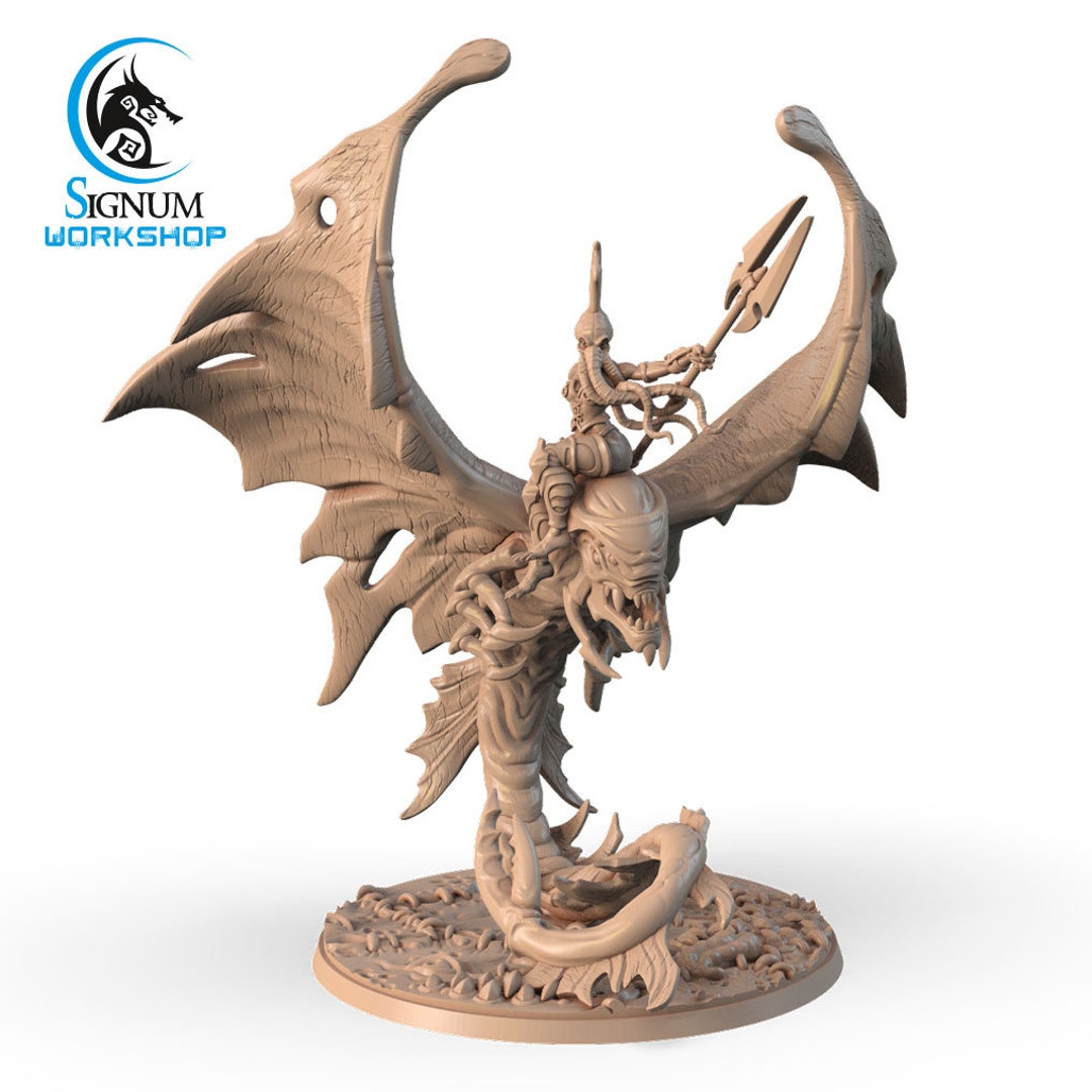Ichar, the Psycho-wyrm Rider – Signum Workshop - Illithid, Mind Flayer, Cthulhu - Etsy