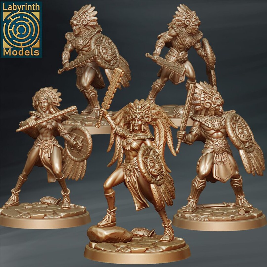 Jaguar Warrior Unit - Individual/set of 5 Miniatures - D&D Fantasy RPG ...