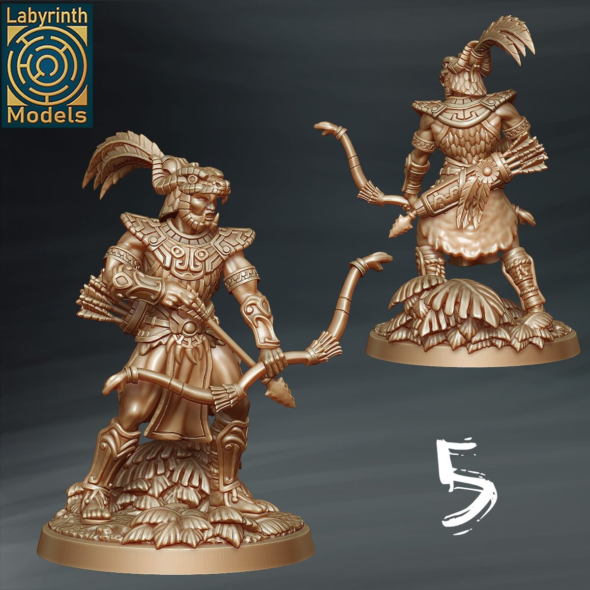 Aztlan Dynasty Serpent Archer Unit - Individual/set of 5 Miniatures - D ...