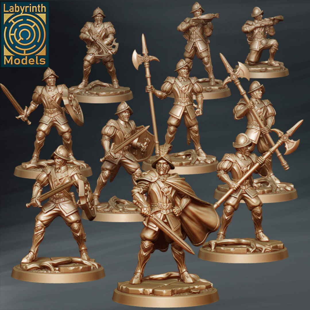 Witch Hunters Church Soldiers Unit - Individual/set of 10 Miniatures ...