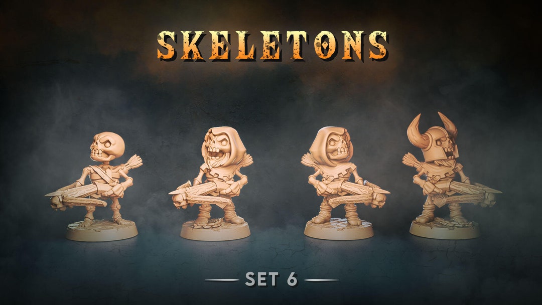 Skeleton W/crossbows - Individual/set of Chibi Style Miniatures ...