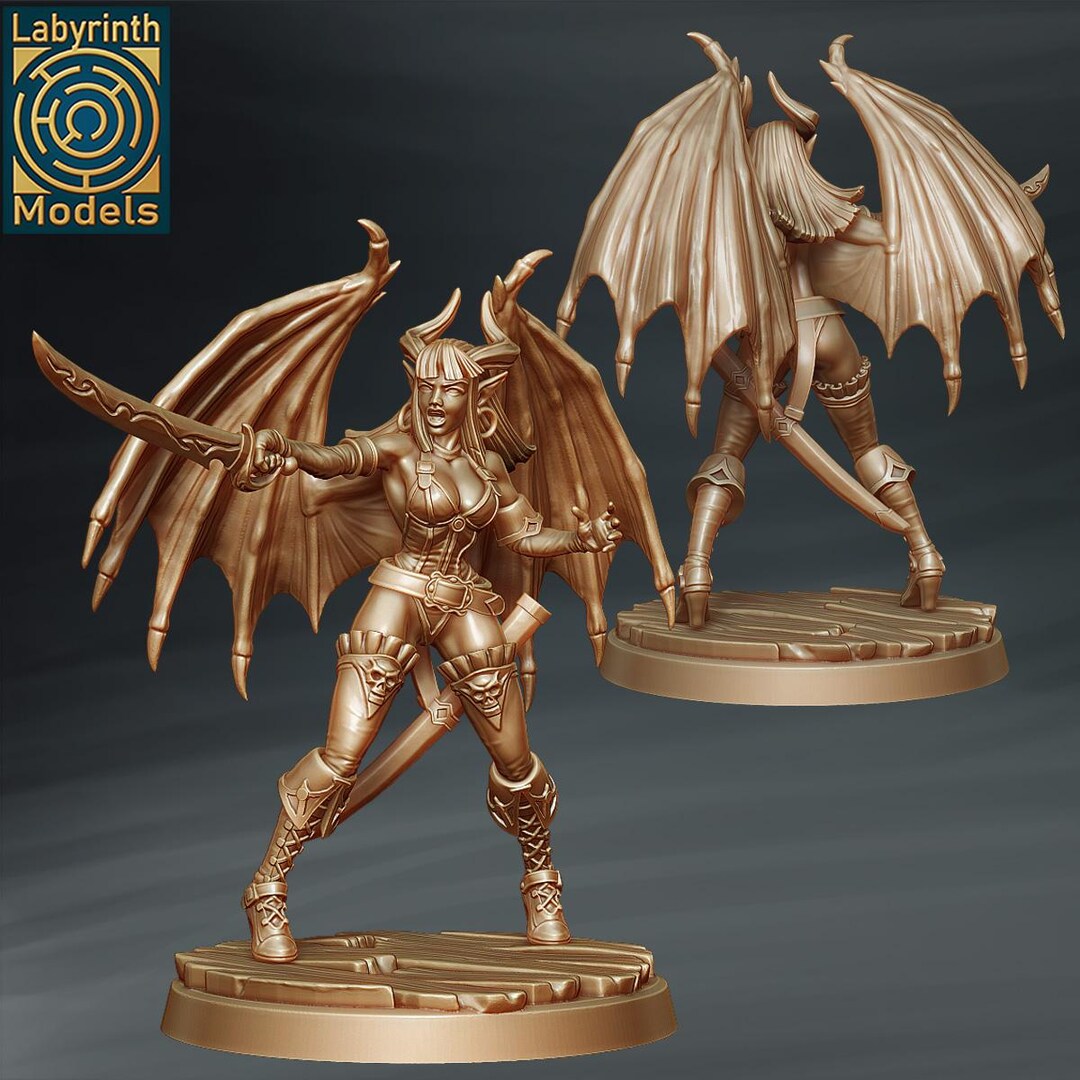 Charon's Corsairs Morrigane - Individual Demon Miniature - D&D Fantasy ...