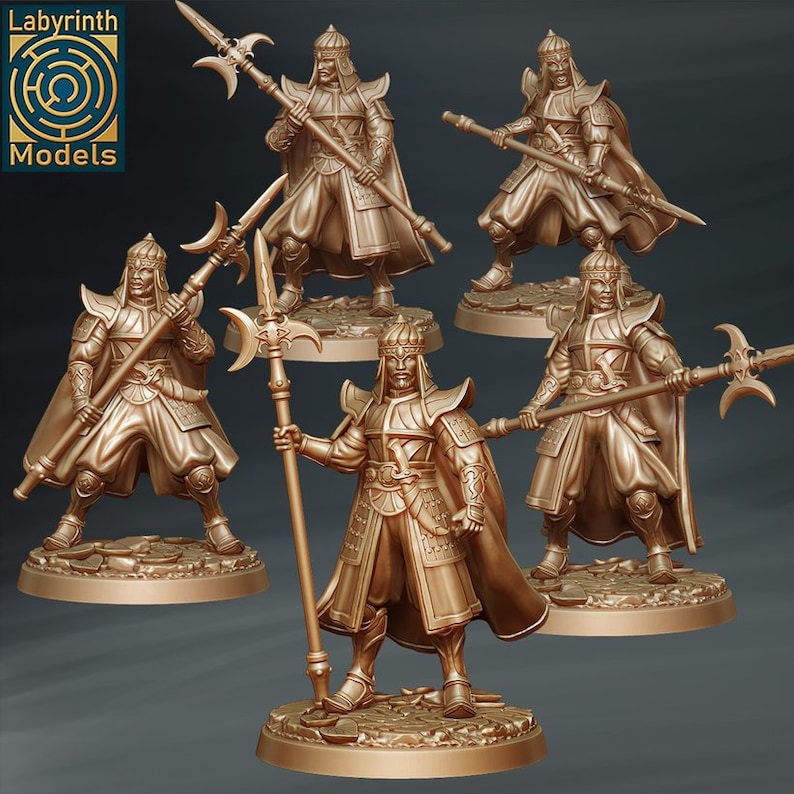 Cerulean Kingdom Sultans Guard Polearms Individual/set of 5 Miniatures ...
