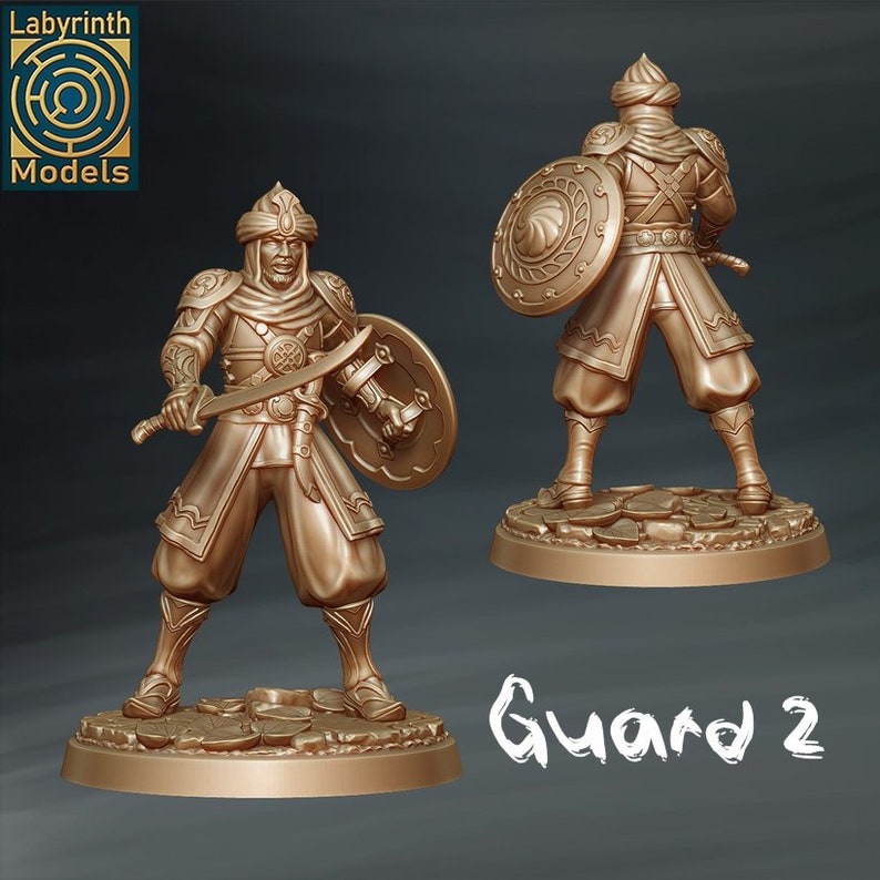 Cerulean Kingdom Sultans Guard Individual/set of 5 Miniatures D&D ...