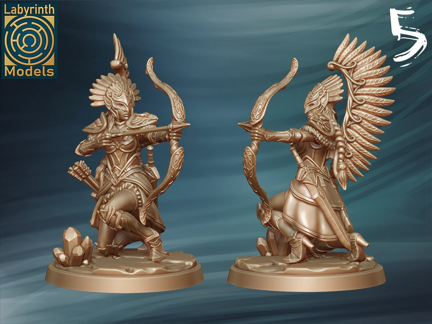 Valkyrie Archers Unit Individual/set of 5 Miniatures D&D Fantasy RPG ...