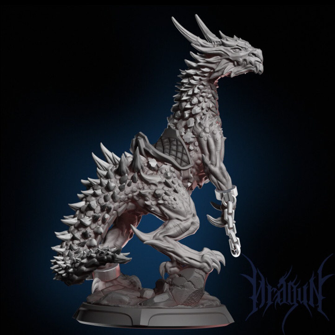 Drake Unchained 3D Printed Miniature Dragun Studios Dungeon Boss Dragon ...
