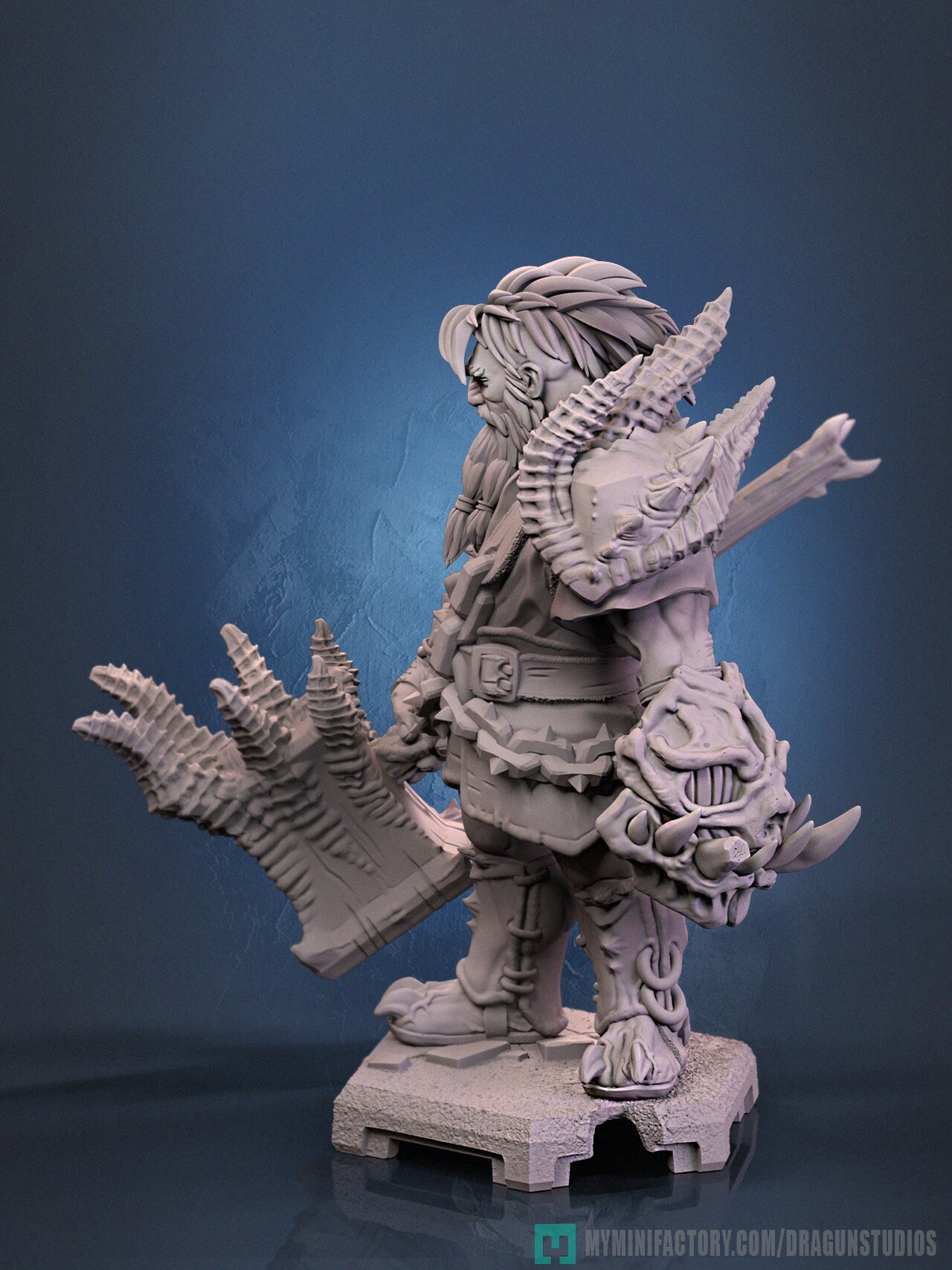 Hagall the Dwarf Demon Armour - 3D Printed Miniature - Dragun Studios ...