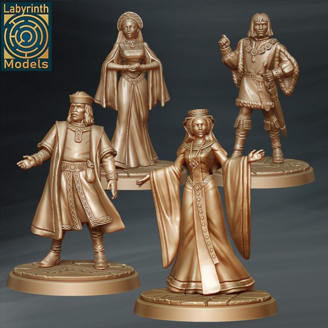 Nottingham Nobles Unit - Individual/set of 4 Miniatures - D&D Fantasy ...