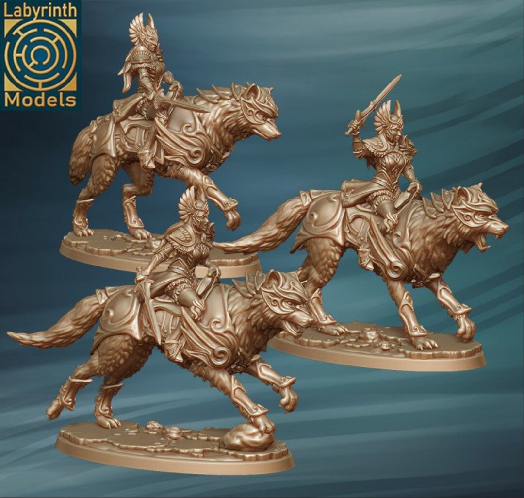 Valkyrie Cavalry Unit Individual/ Set of 3 Miniatures - D&D Fantasy RPG ...