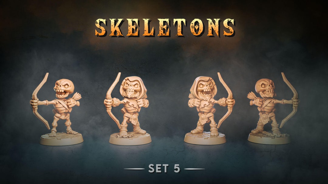 Skeleton Archers - Individual/set of Chibi Style Miniatures (includes ...