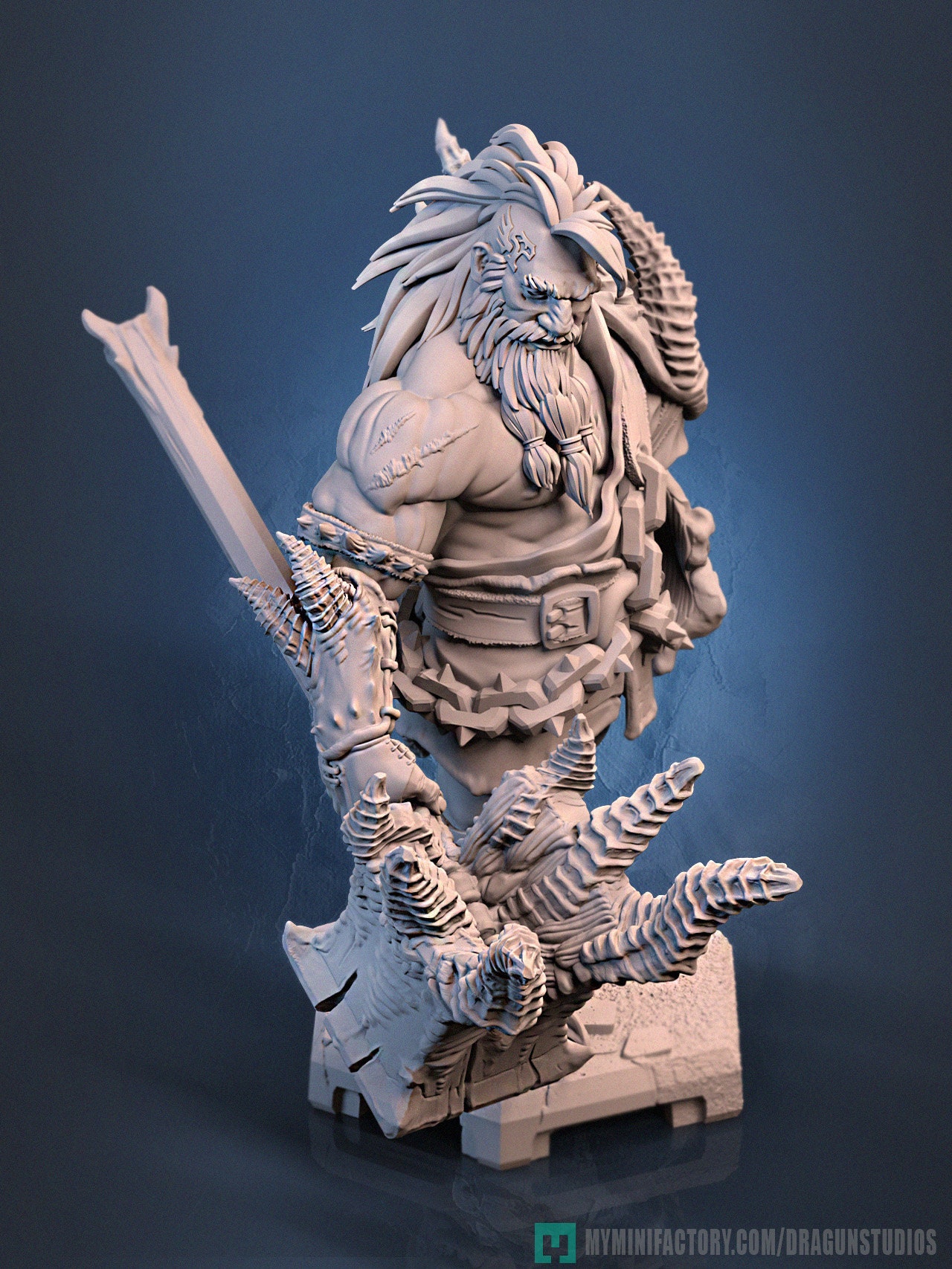 Hagall the Dwarf Demon Armour - 3D Printed Miniature - Dragun Studios ...