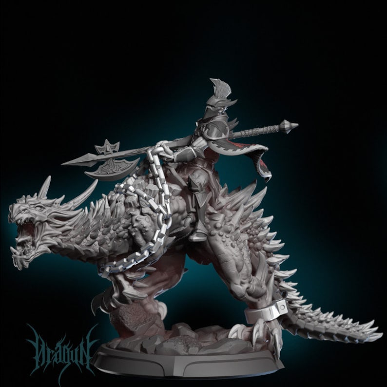 Drake Rider Mounted 3D Printed Miniature Dragun Studios - Etsy