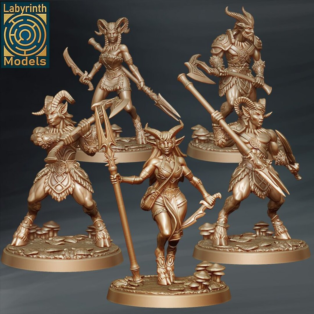 Forest Elves, Wood Elf Faun Unit Individual/set of 5 Miniatures D&D ...