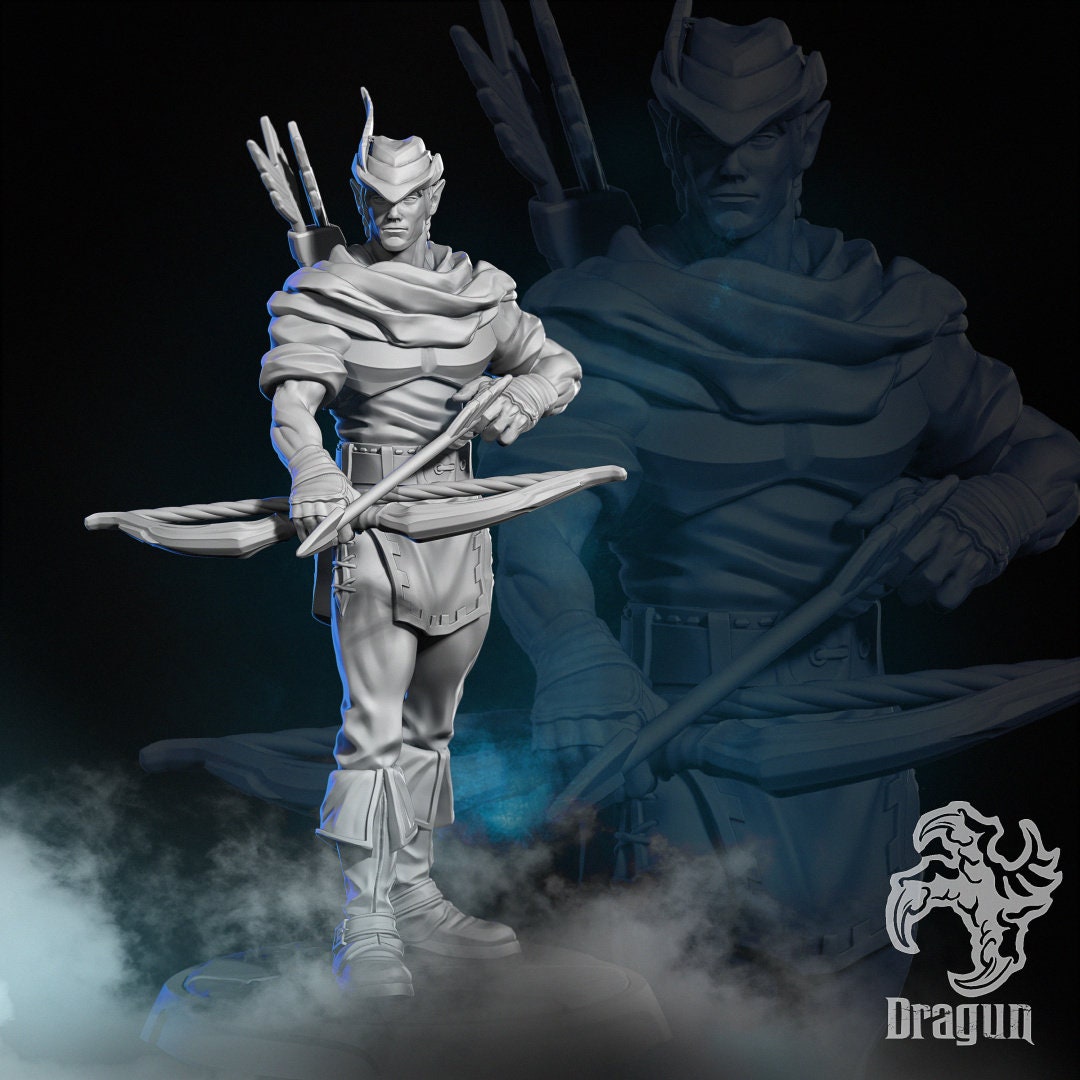 Legendary Hero - Elf - 3D Printed Miniature - Dragun Studios - Dungeons ...