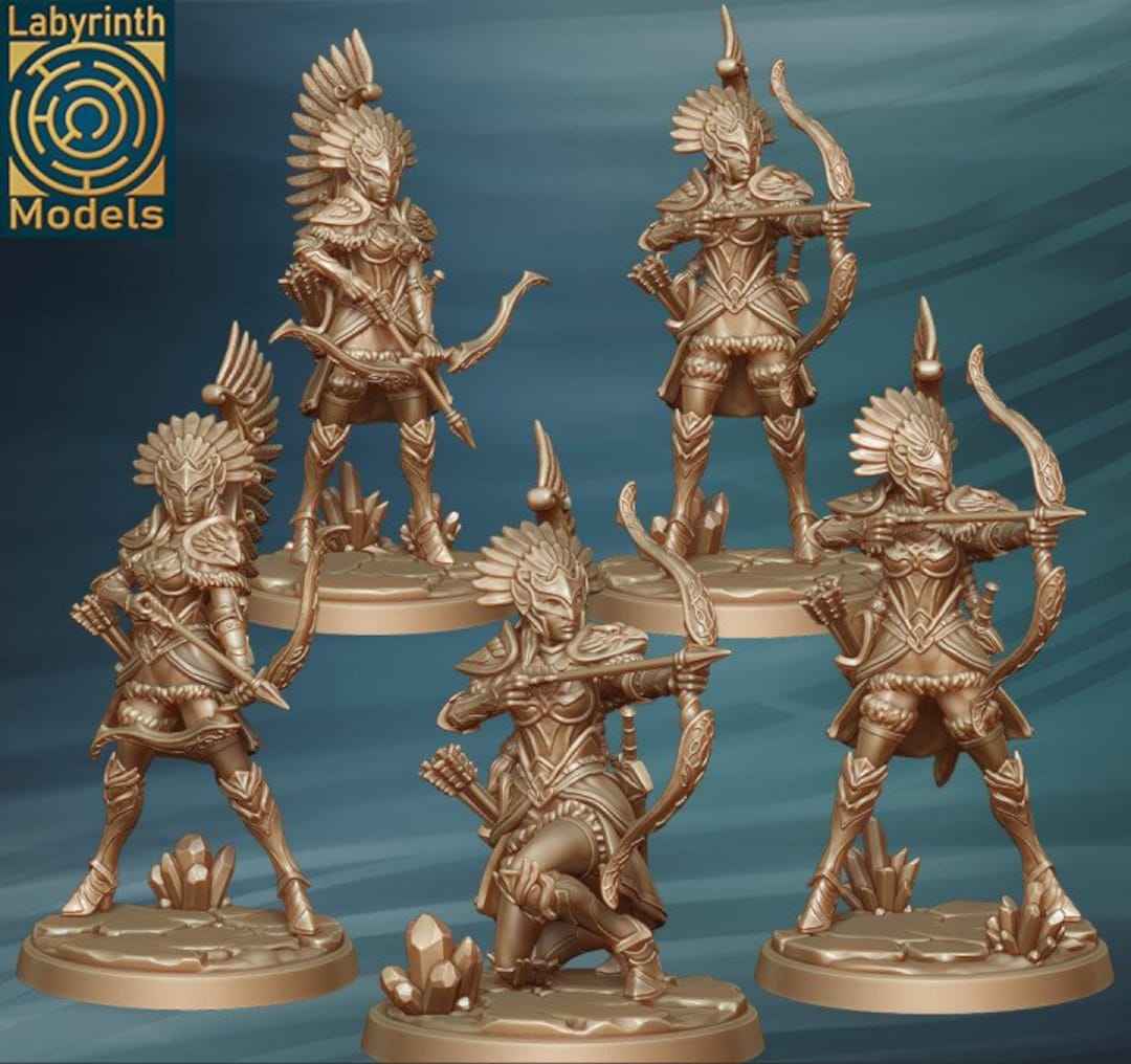 Valkyrie Archers Unit Individual/set of 5 Miniatures D&D Fantasy RPG ...