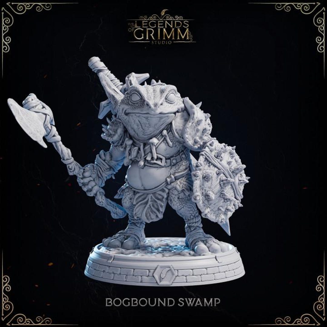 Toad Shieldswain - Bullywug Miniature (includes Base) - 3D Printed ...