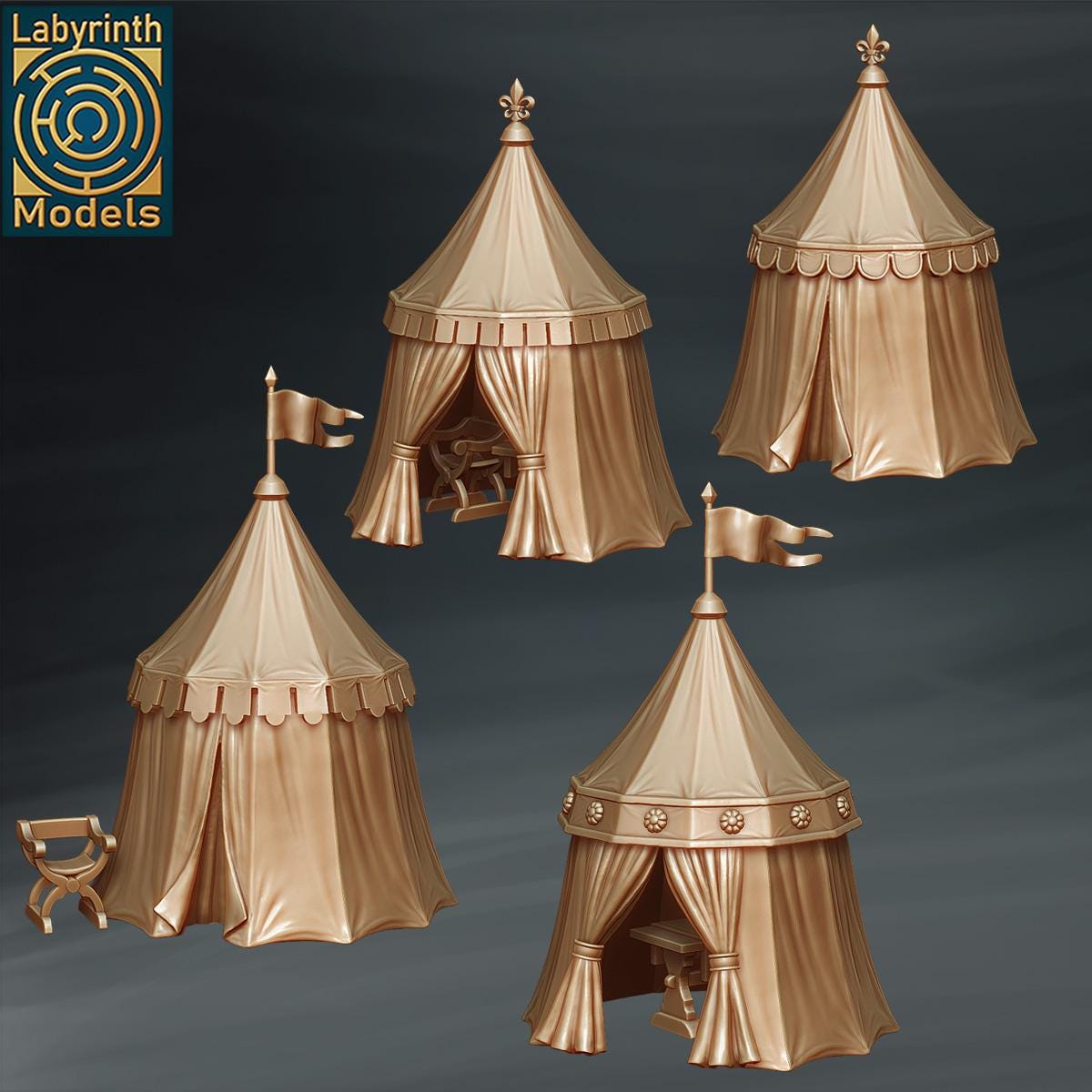 Jousting Knights Tents - 4 Designs - Fantasy Scenery - D&D Fantasy RPG ...
