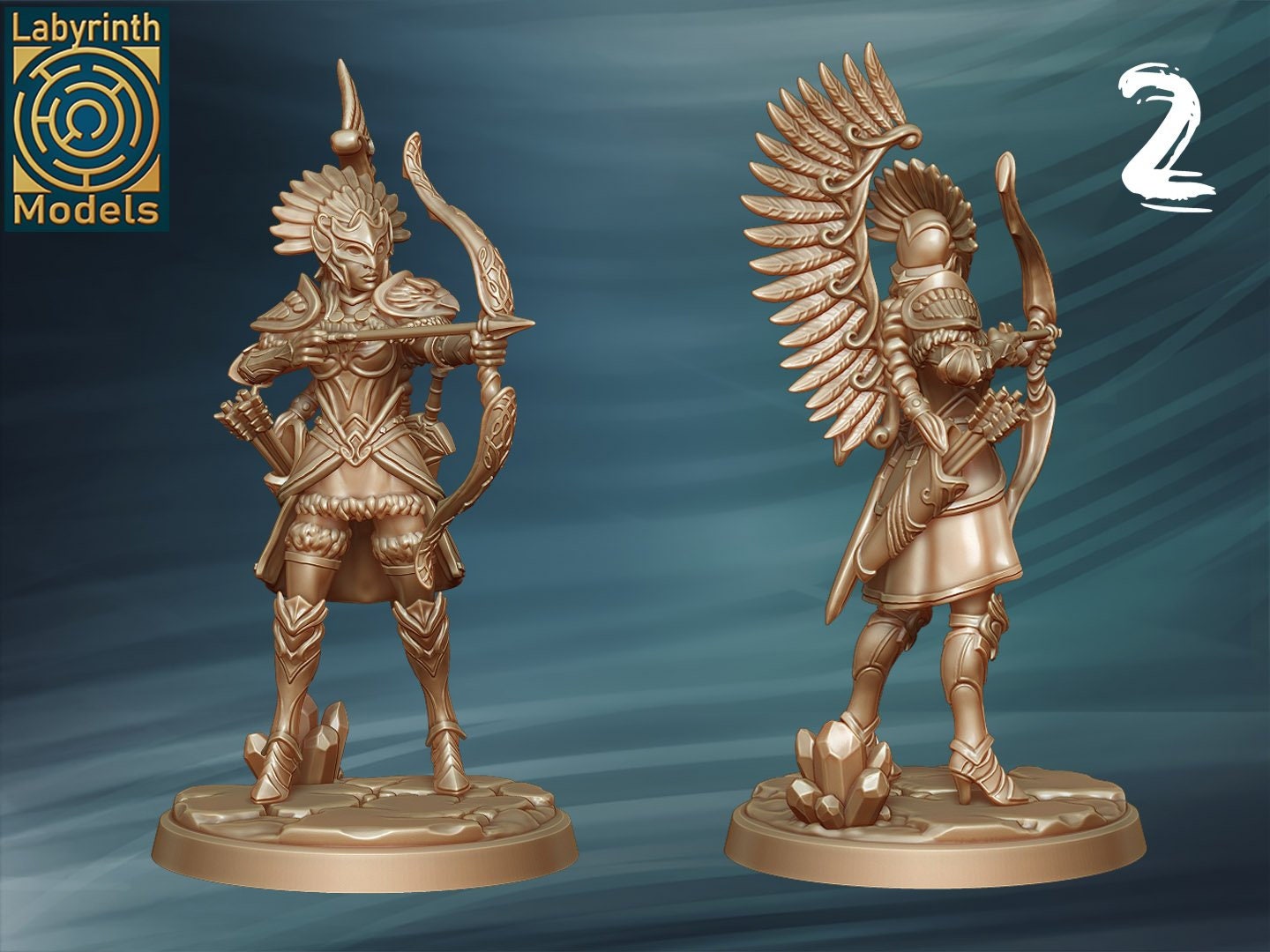 Valkyrie Archers Unit Individual/set of 5 Miniatures D&D Fantasy RPG ...