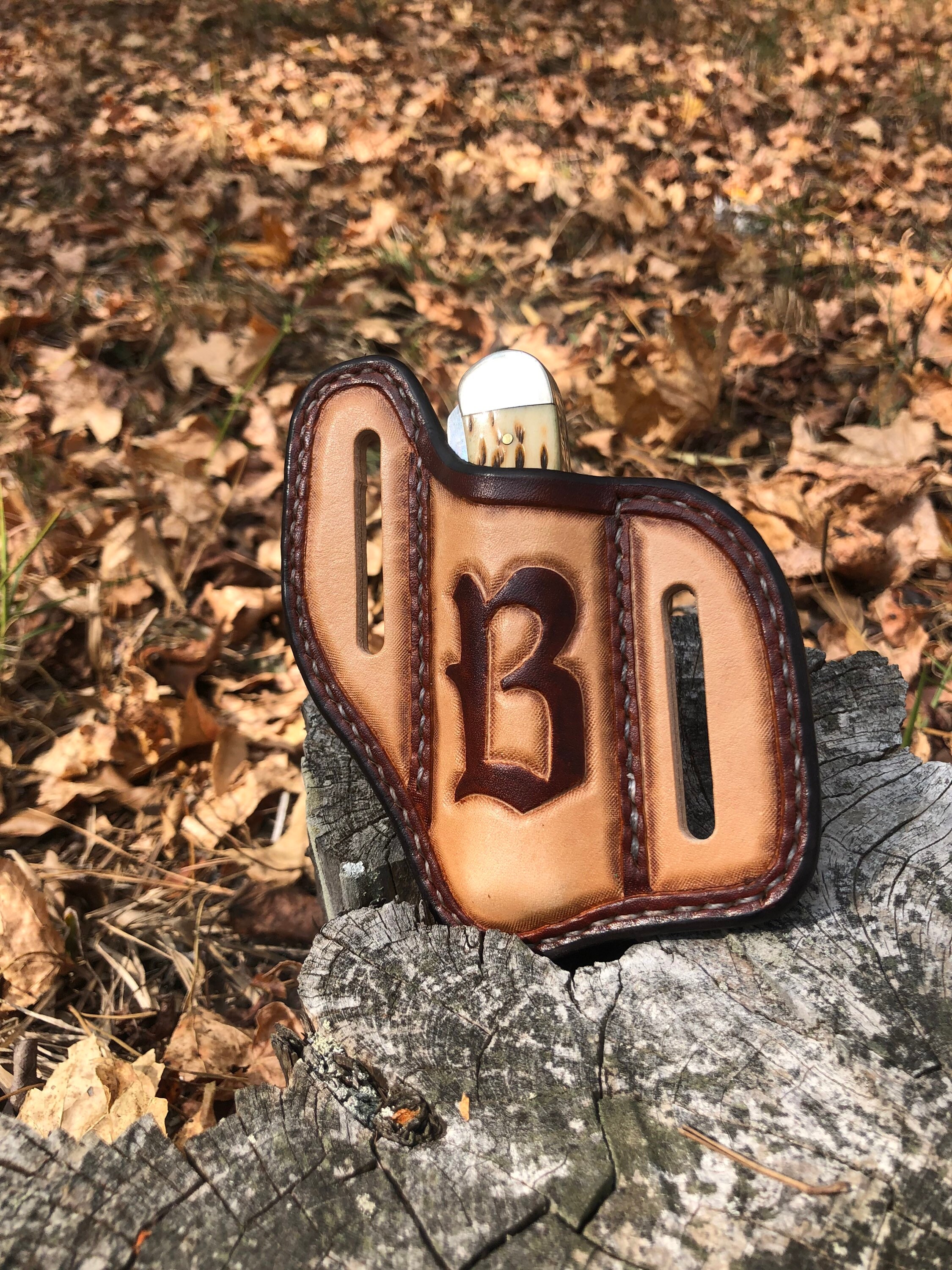 Custom Leather Knife Sheath Custom Pocket Knife Sheath Personalized ...