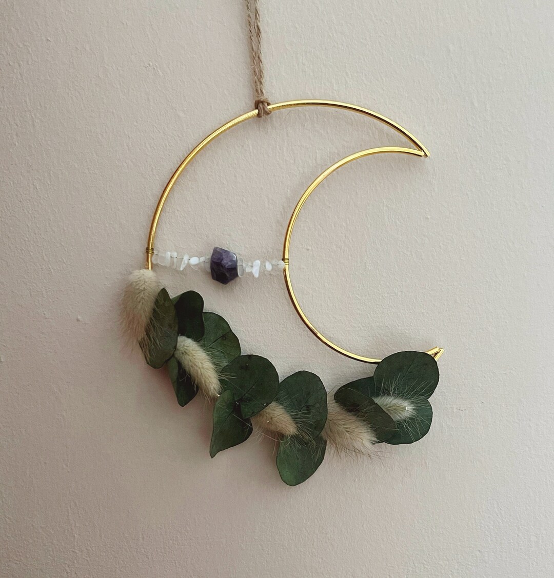 Dried Flower Moon With Crystals - Etsy