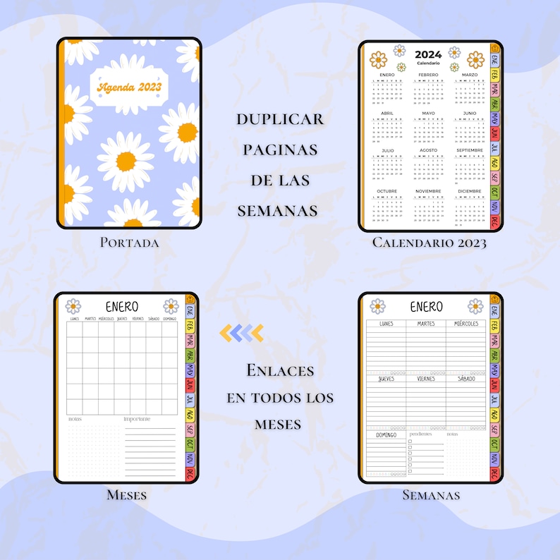 Agenda sin fechas español - Etsy México