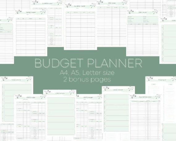 Budget Planner Printable Monthly Budget Budget Book - Etsy