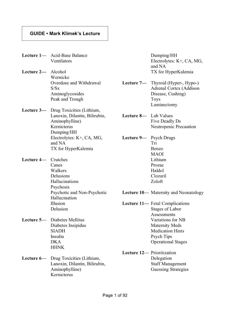 NCLEX Review Mark K Lectures 1-12, Prioritization and Delegation by La ...