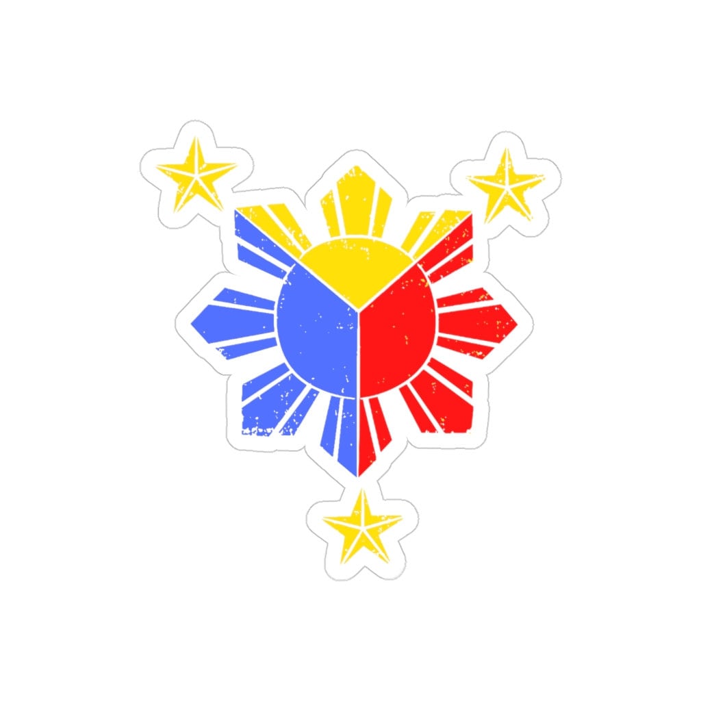 Philippines Sun and Stars in Transparent Outdoor Stickers, Die-cut ...