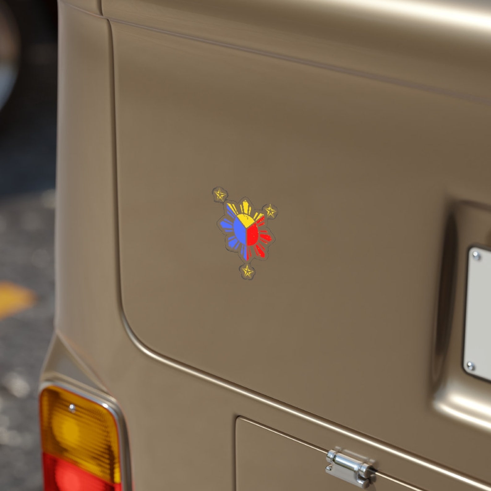 Philippines Sun and Stars in Transparent Outdoor Stickers, Die-cut ...