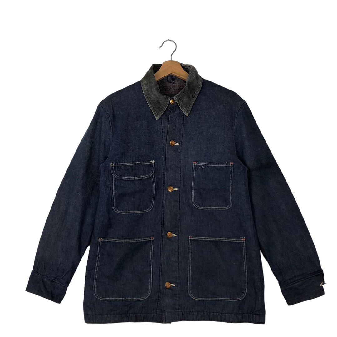 PICK!! Vintage Denim Hikory Chore Work Jacket Wrangler Usa Blanket Lining - Etsy