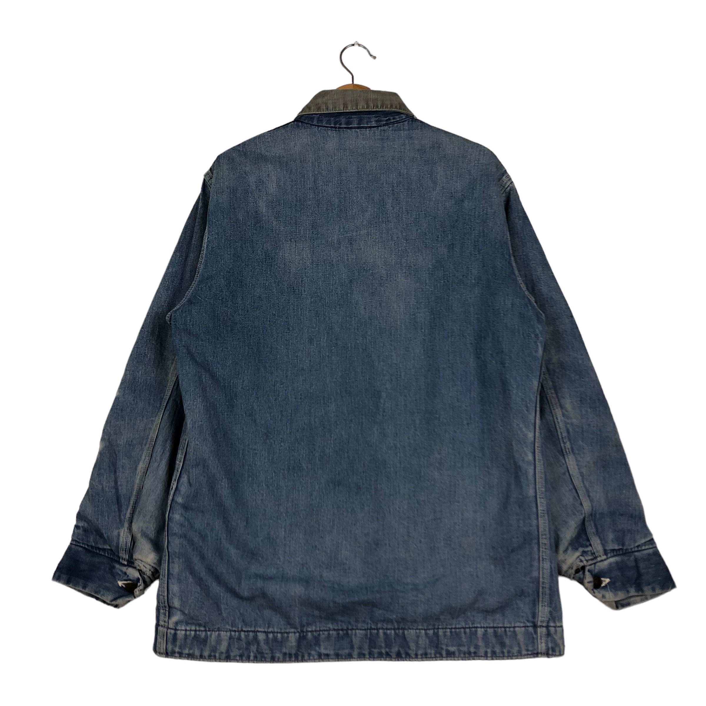 PICK Vintage Chore Denim Worker Jacket Sears Blanket Lining Distressed ...