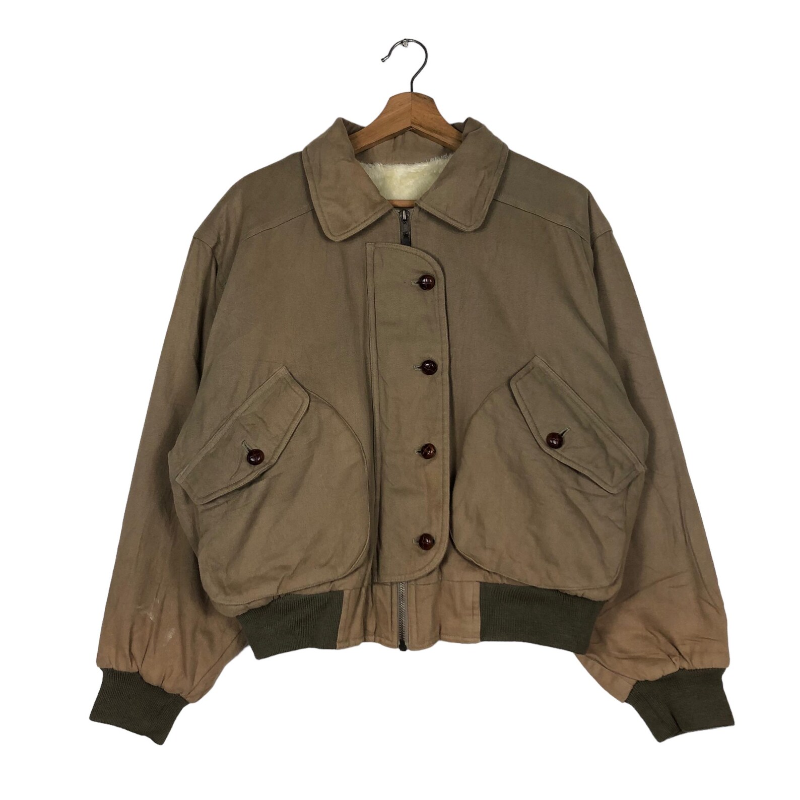 Vintage Cropped Biker Bomber Jacket Flat Barletta Big Logo Over Design ...