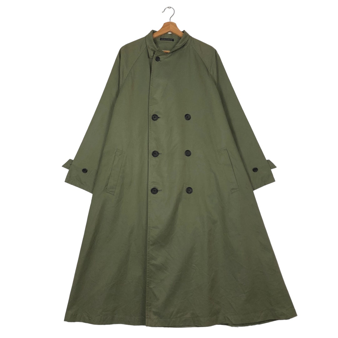 PICK!!! Vintage Rich Green Fly Coats Long Jacket Imper Meable Yohji ...