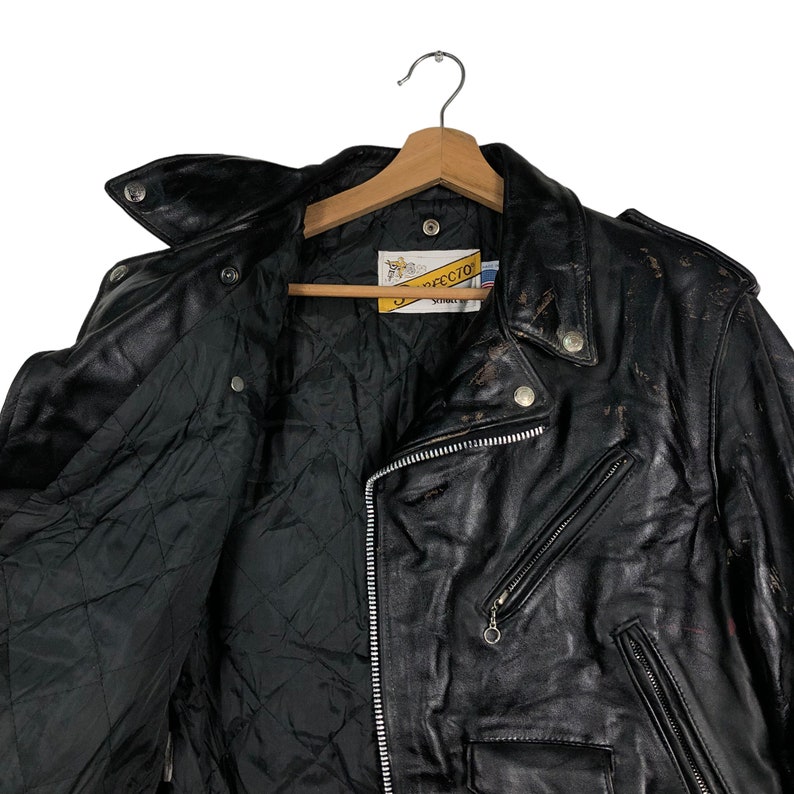 PICK!!! Vintage Schott Perfecto Double Collar Biker Jacket Made in Usa ...