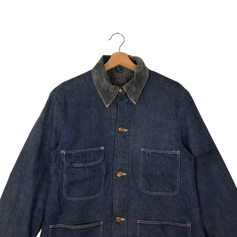 PICK Vintage Denim Hikory Chore Work Jacket Wrangler Usa Blanket Lining - Etsy