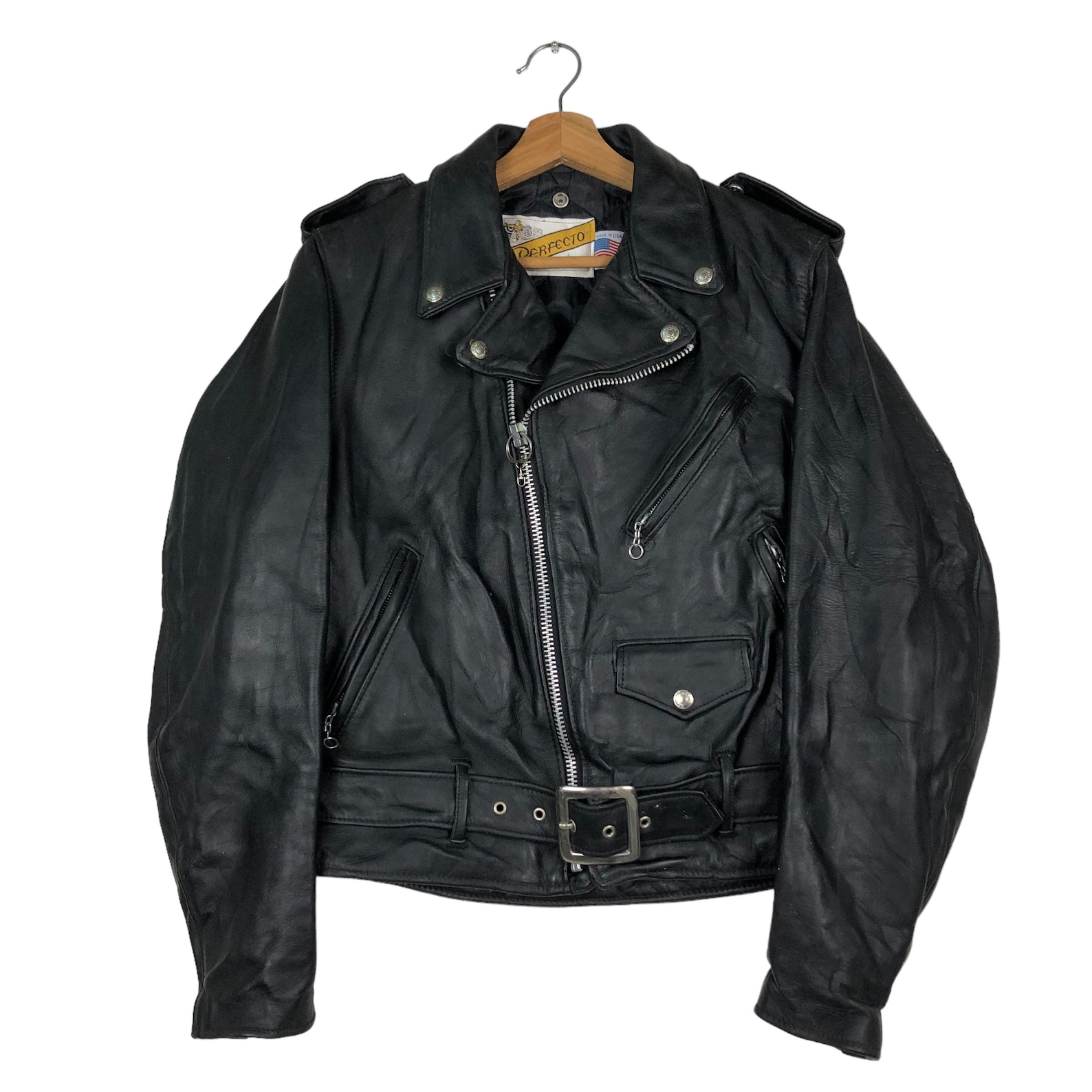 Vintage Schott Perfecto Leather Biker Jacket, USA Made (size 39) - Etsy