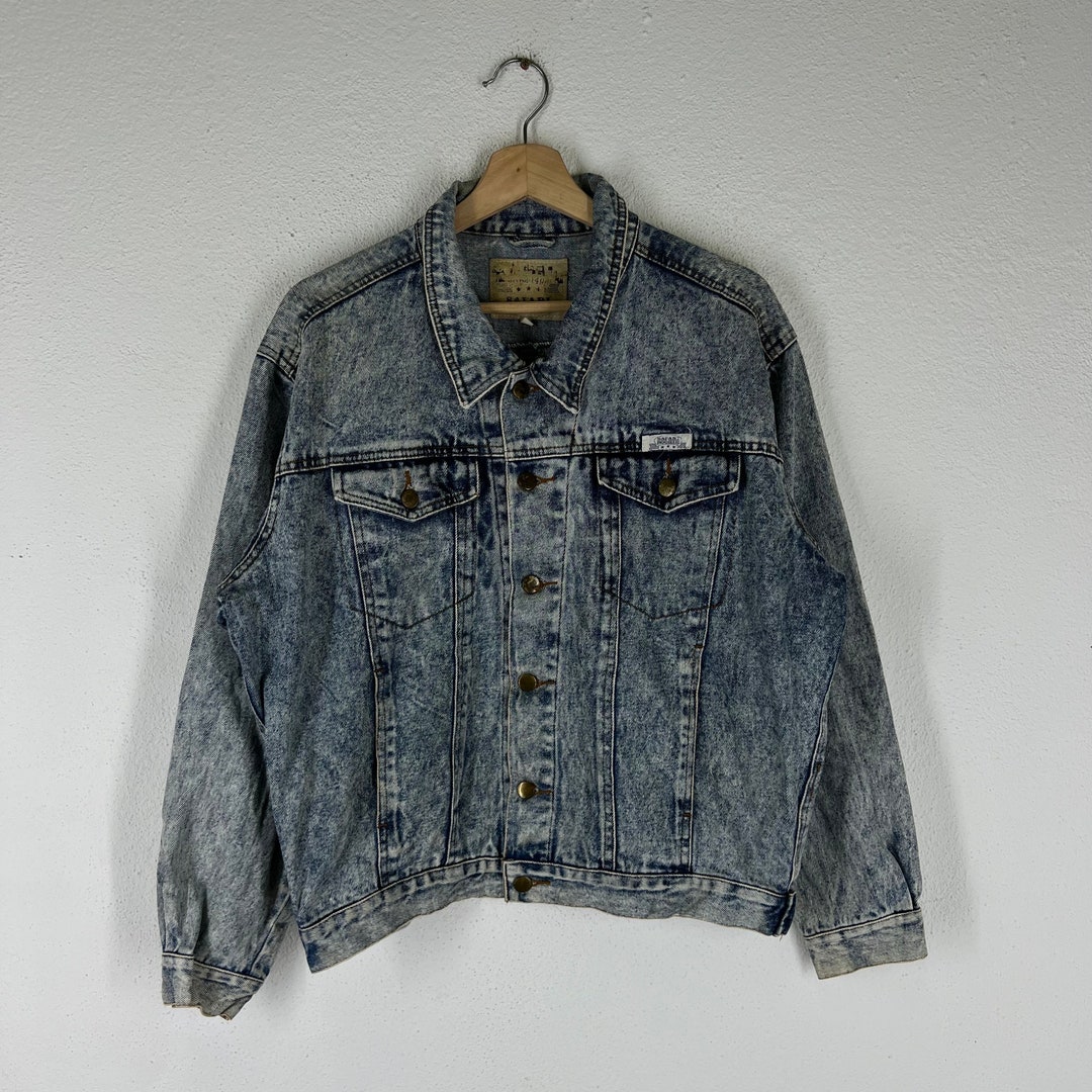 Vintage Bomber Trucker Denim Jacket Safari Rookie Rare Style - Etsy