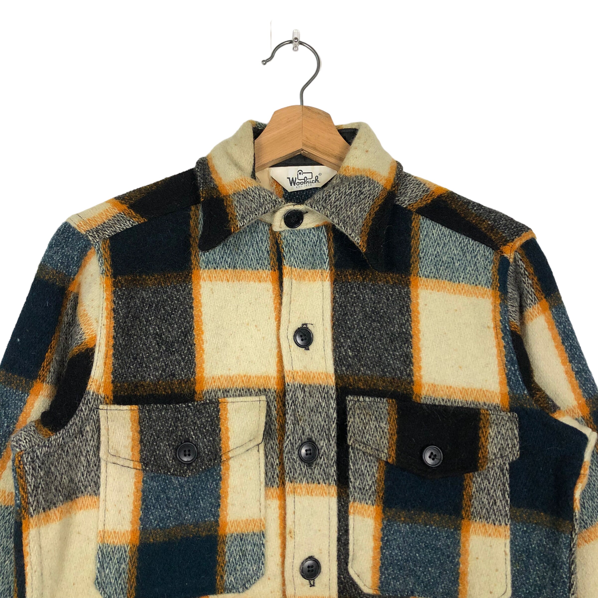 PICK 80s True Vintage Woolrich Work Shirts Jacket Tartan Design Hard to ...