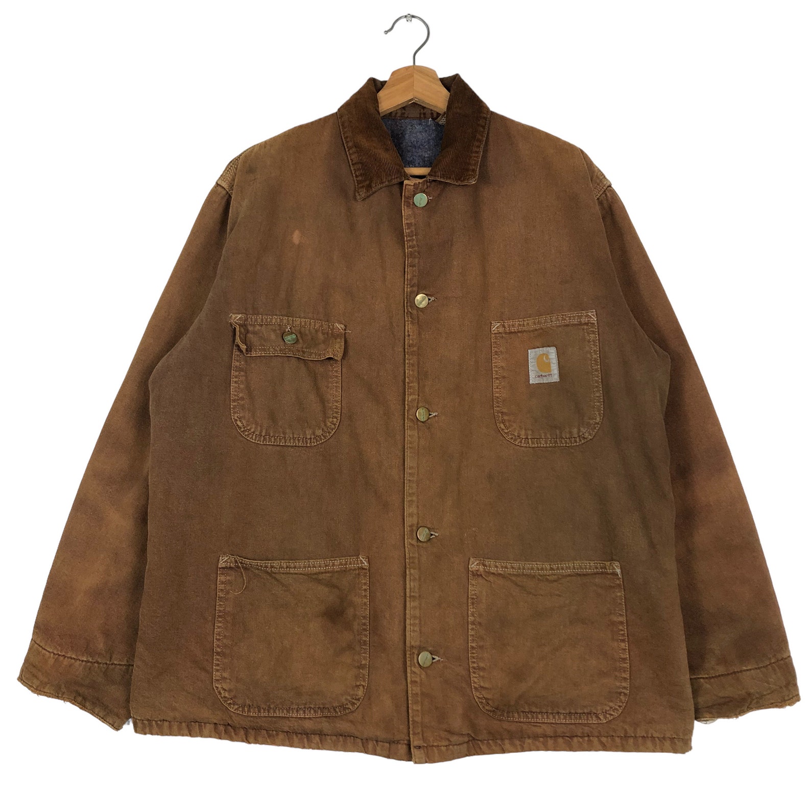 PICK!!! Vintage Carhartt Detroit Chore Jacket Blanket Multi Pocket ...