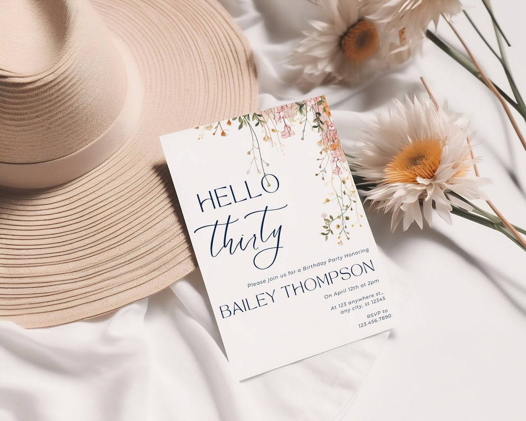 30th Birthday Invitations, Turning 30 Invitation Template, Birthday ...