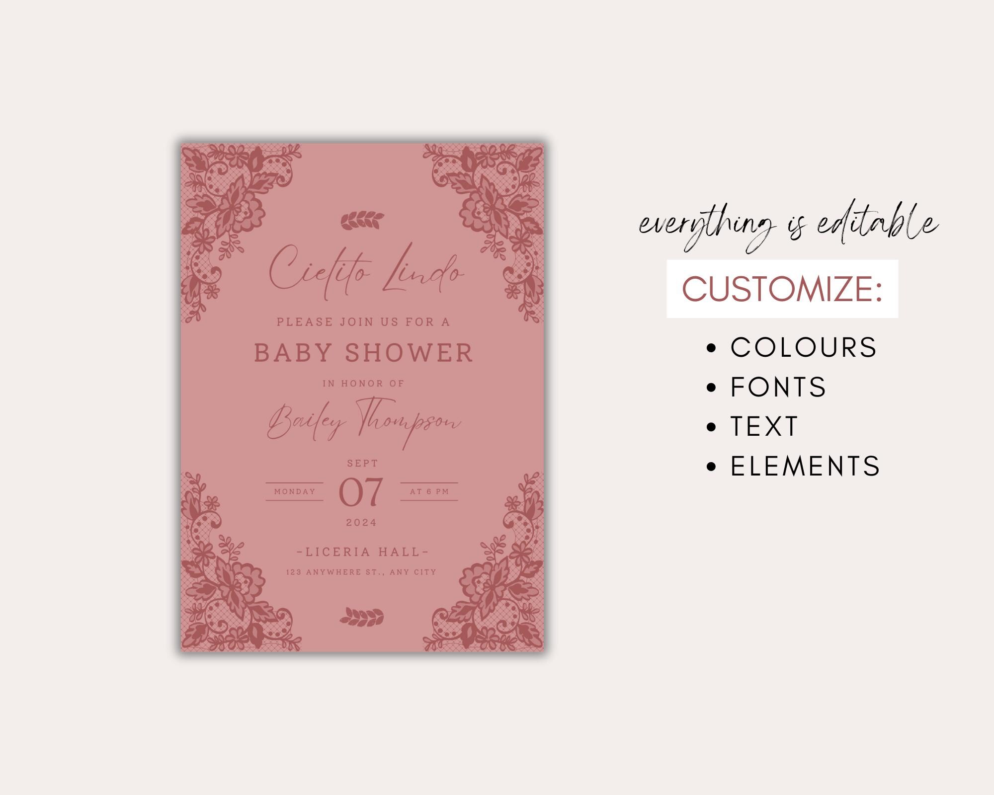Cielito Lindo Baby Shower Invitation, Baby Shower Invite, Boho Digital ...