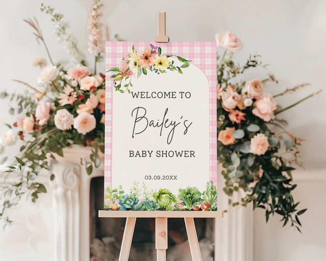 Farmers Market Baby Shower Welcome Sign Template, Locally Grown, Grown ...