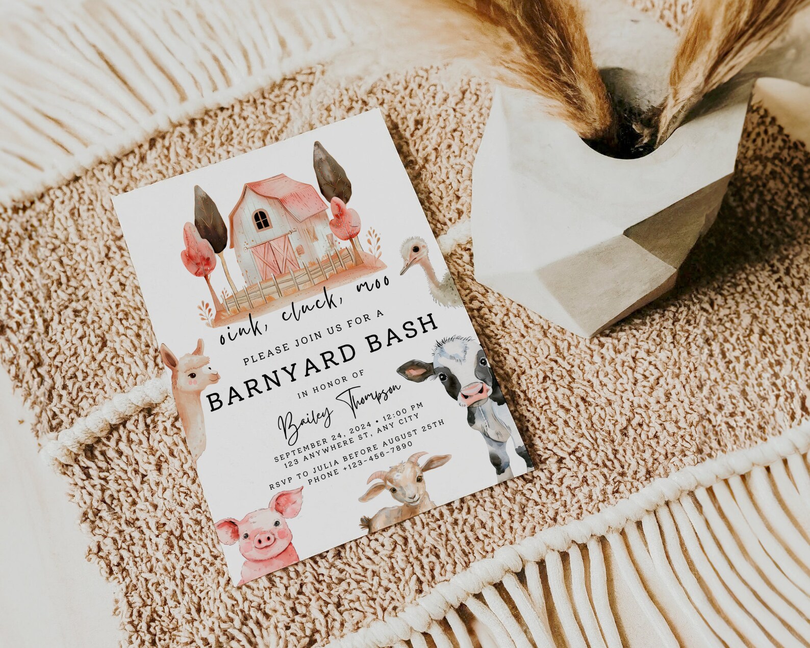 Editable Farm Birthday Invitation, Boy Farm Party Invite, Barnyard ...