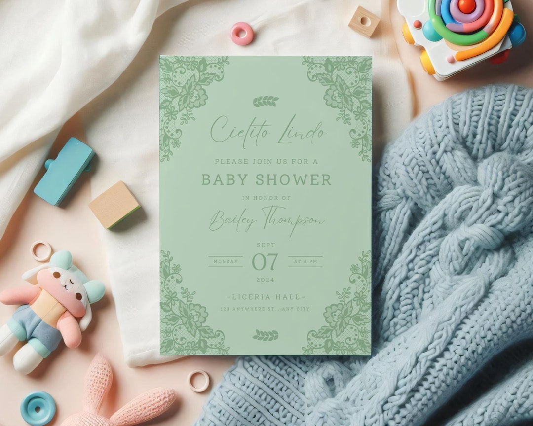 Cielito Lindo Baby Shower Invitation, Baby Shower Invite, Boho Digital ...