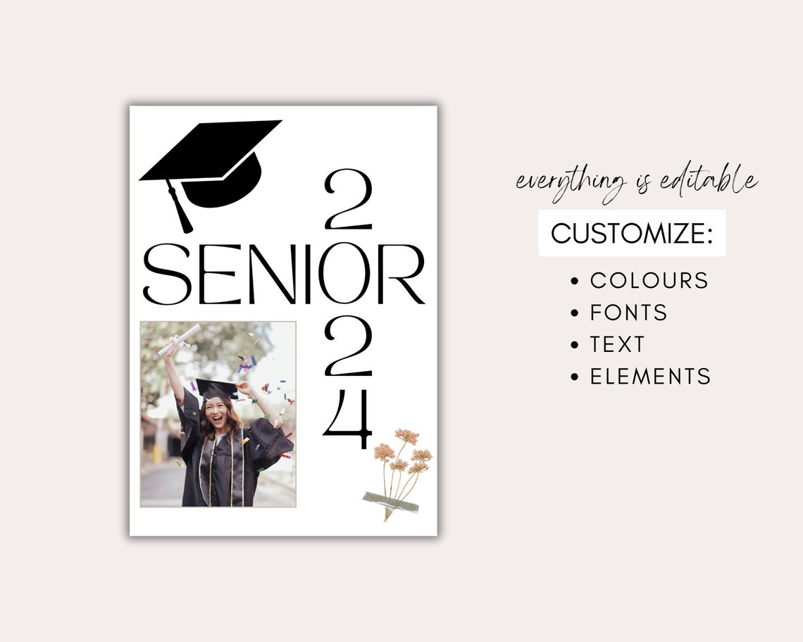 Graduation Invitation, Graduation Announcement Template, High School ...