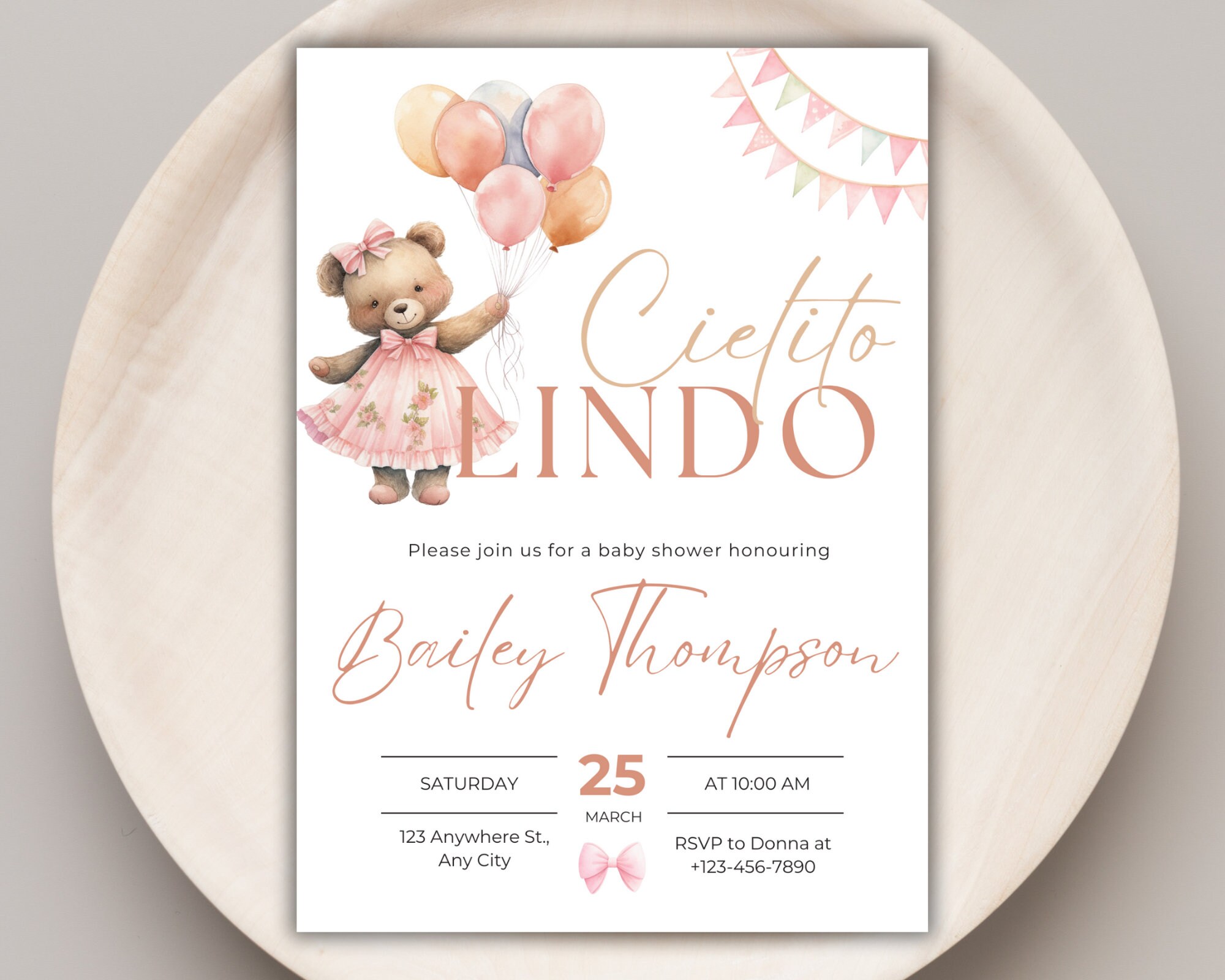 Cielito Lindo Baby Shower Invitation for Girls, Customizable Baby ...